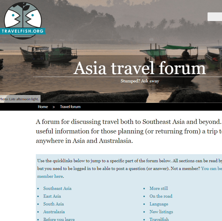 TravelFish & 7+ Travel Forums Like